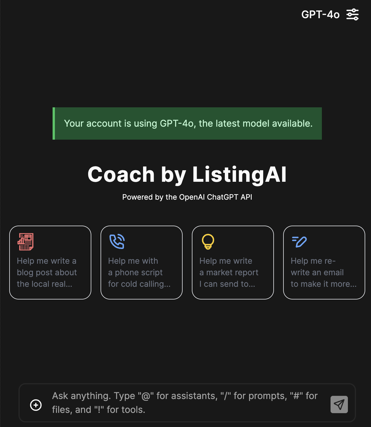 OpenAI powered Chatbot - Coach